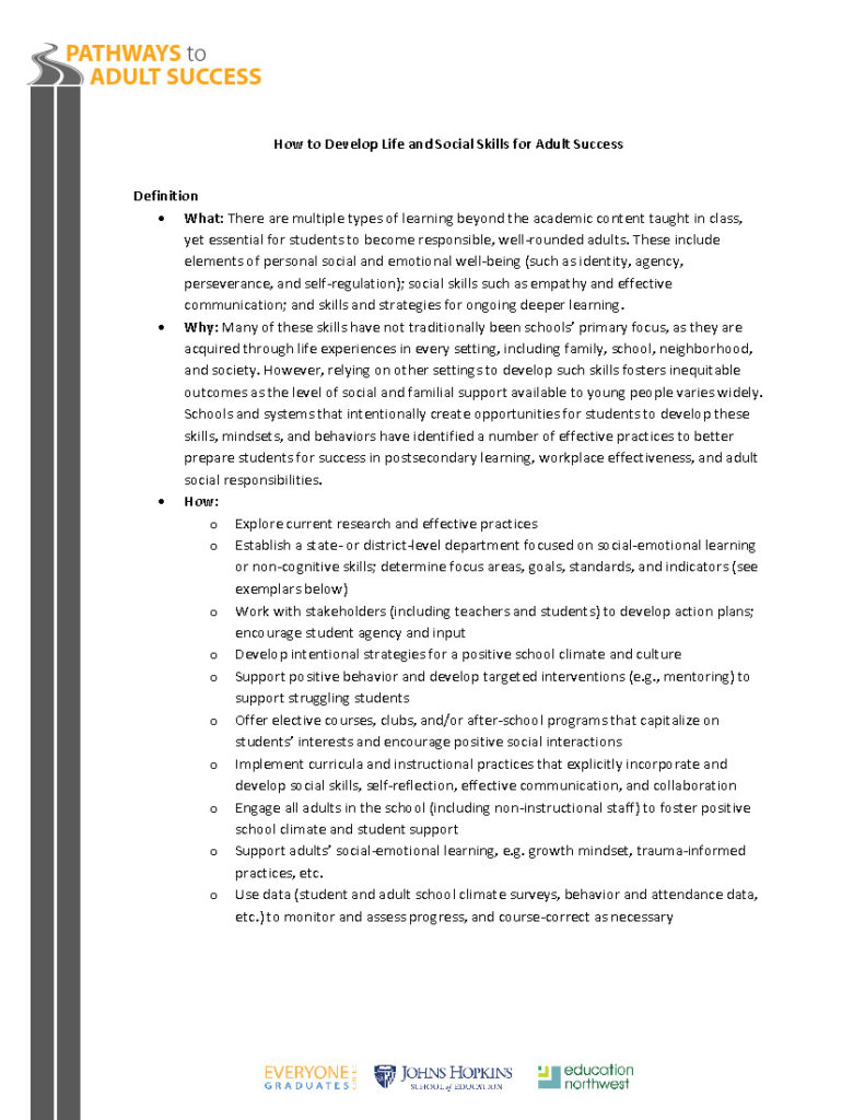 How to Develop Life and Social Skills for Adult Success - Pathways to ...